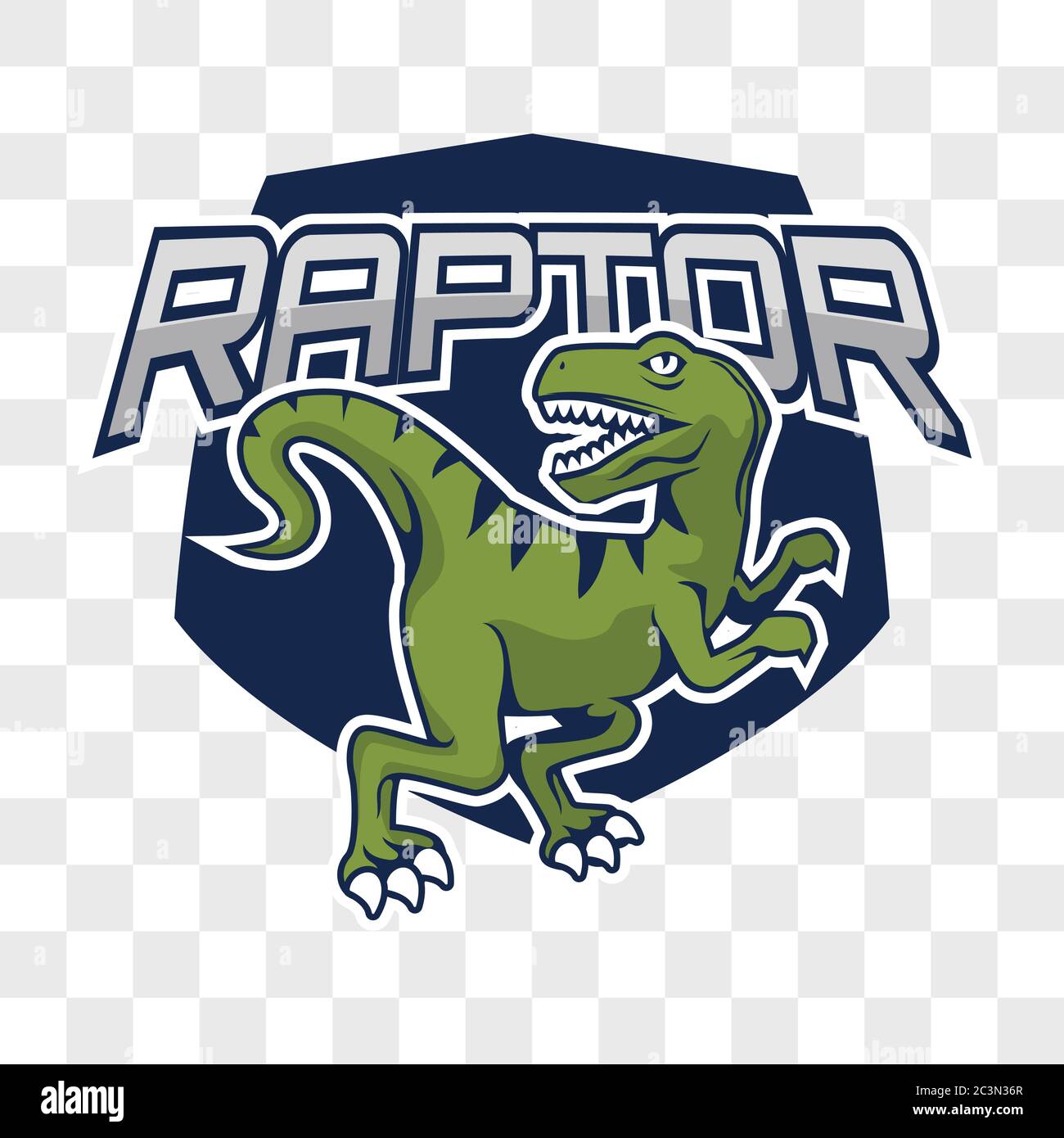 raptor dinosaur isolated on transparent background. vector illustration ...