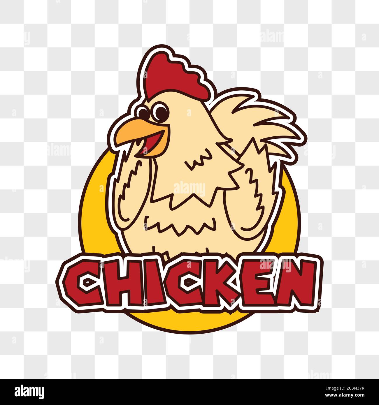 chicken rooster on transparent background. vector illustration Stock ...