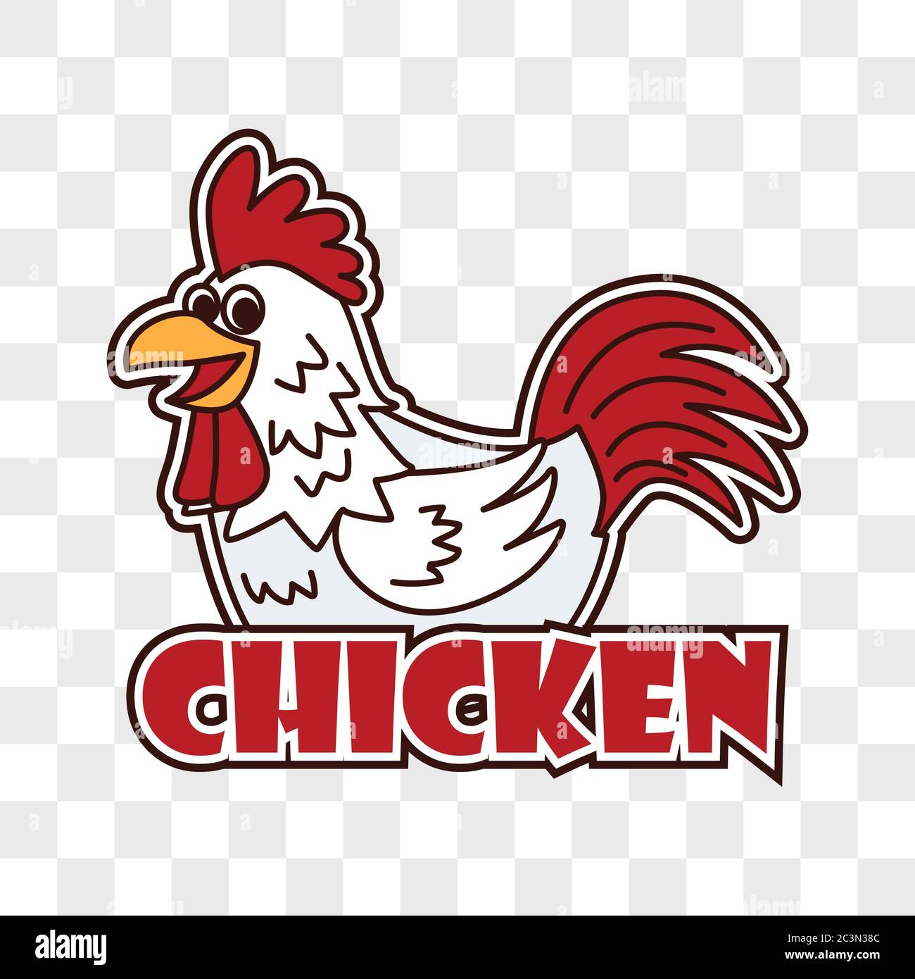 chicken rooster on transparent background. vector illustration Stock ...