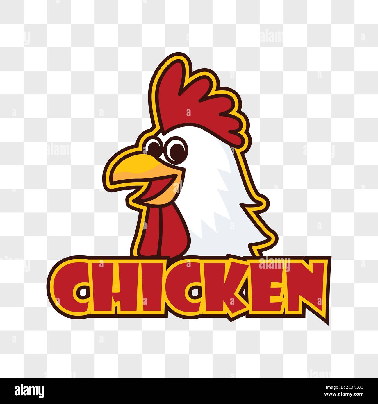 chicken rooster on transparent background. vector illustration Stock ...