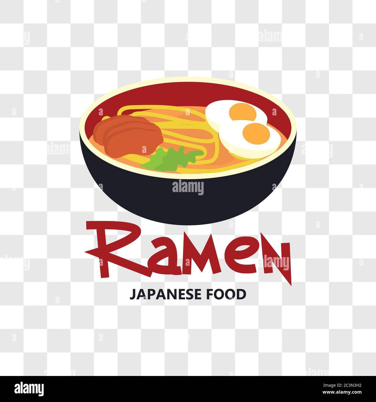 ramen japanese food icon isolated on transparent background. vector ...