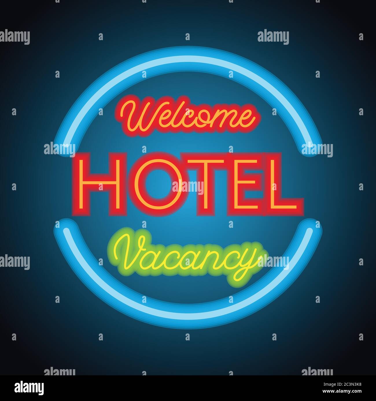 hotel motel neon sign plank. vector illustration Stock Vector Image ...