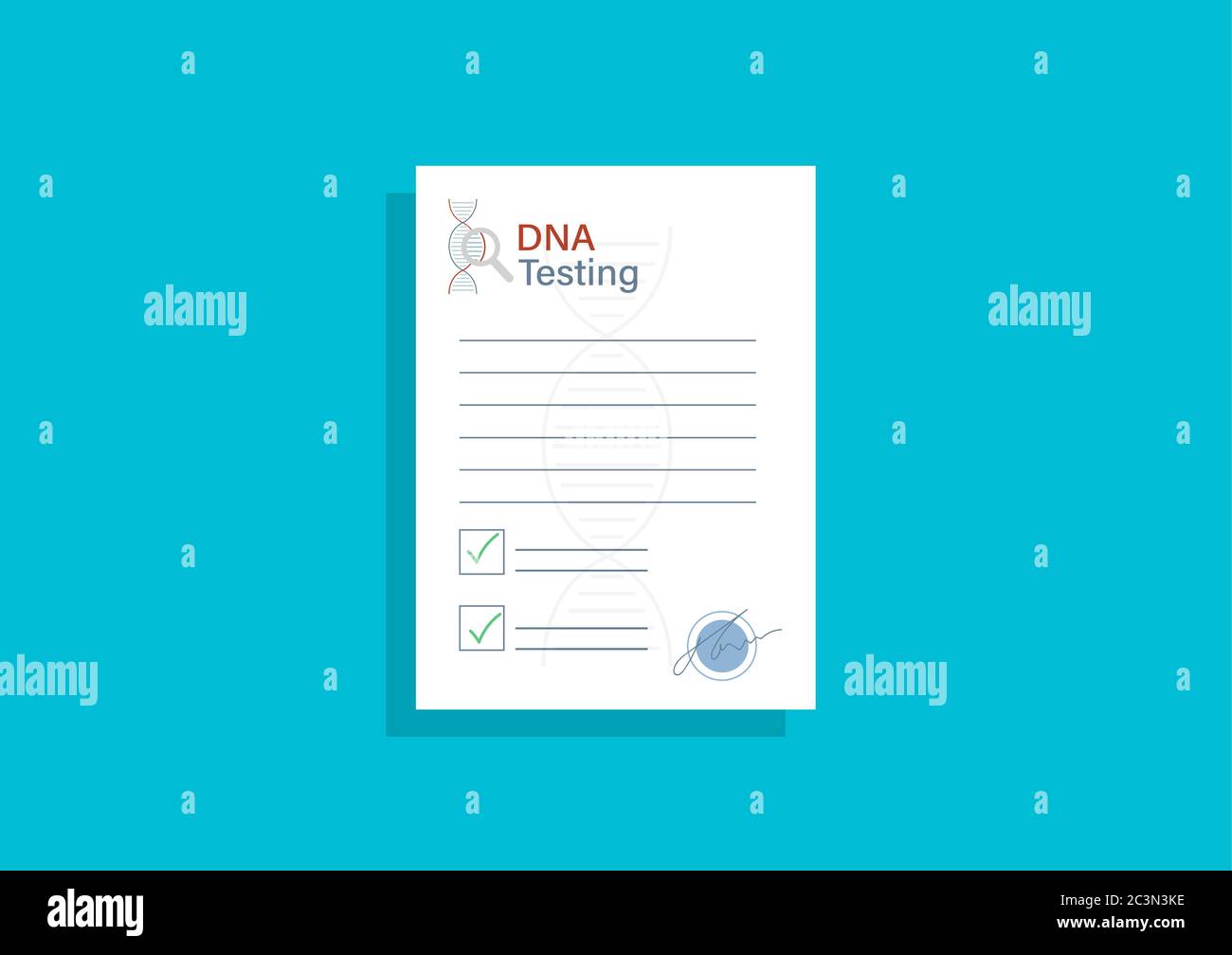 Form empty with dna test template. Document with results of laboratory ...