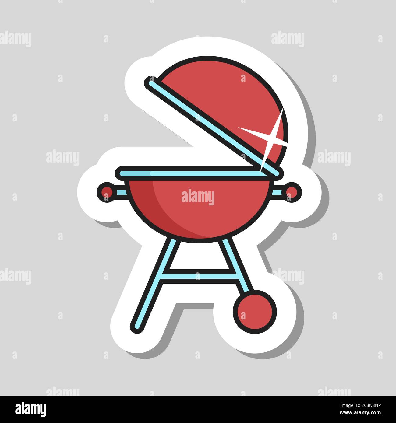 Grill barbeque cookout vector icon. Graph symbol for cooking web site ...