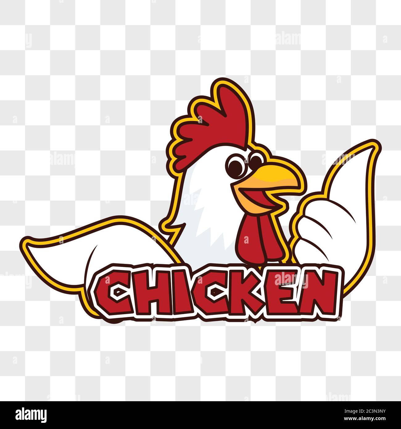 chicken rooster on transparent background. vector illustration Stock ...