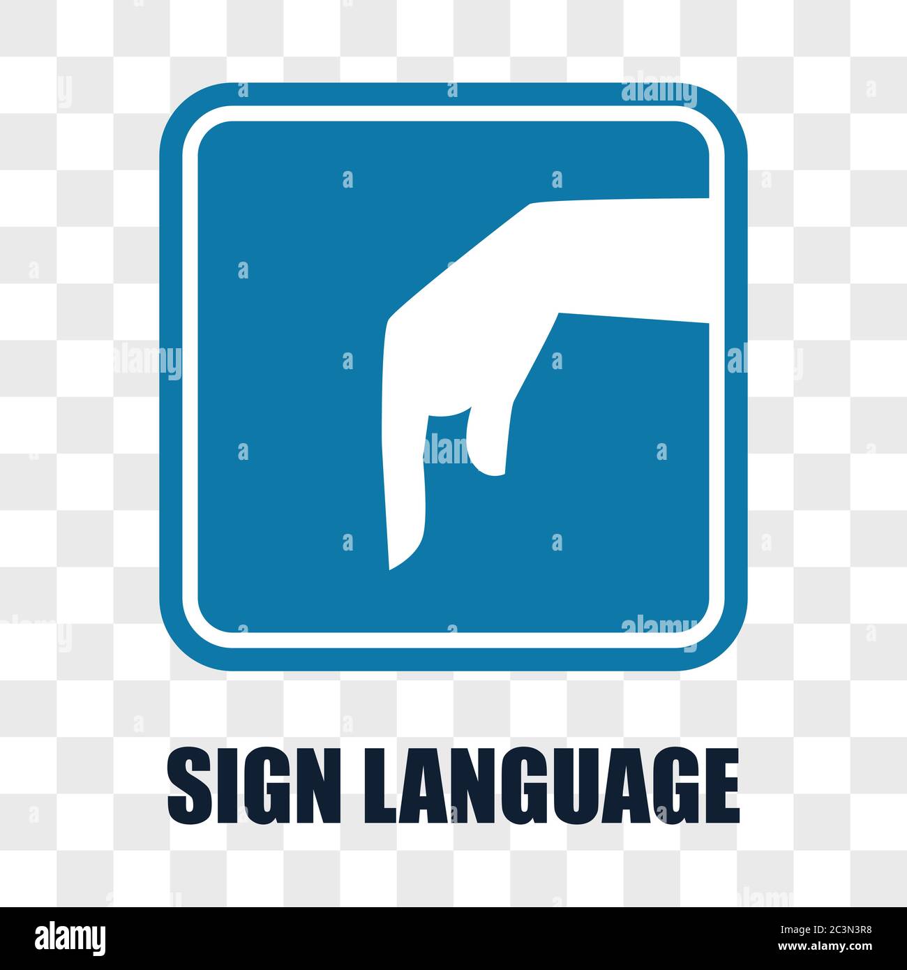 hand with sign language gesture on transparent background. vector ...