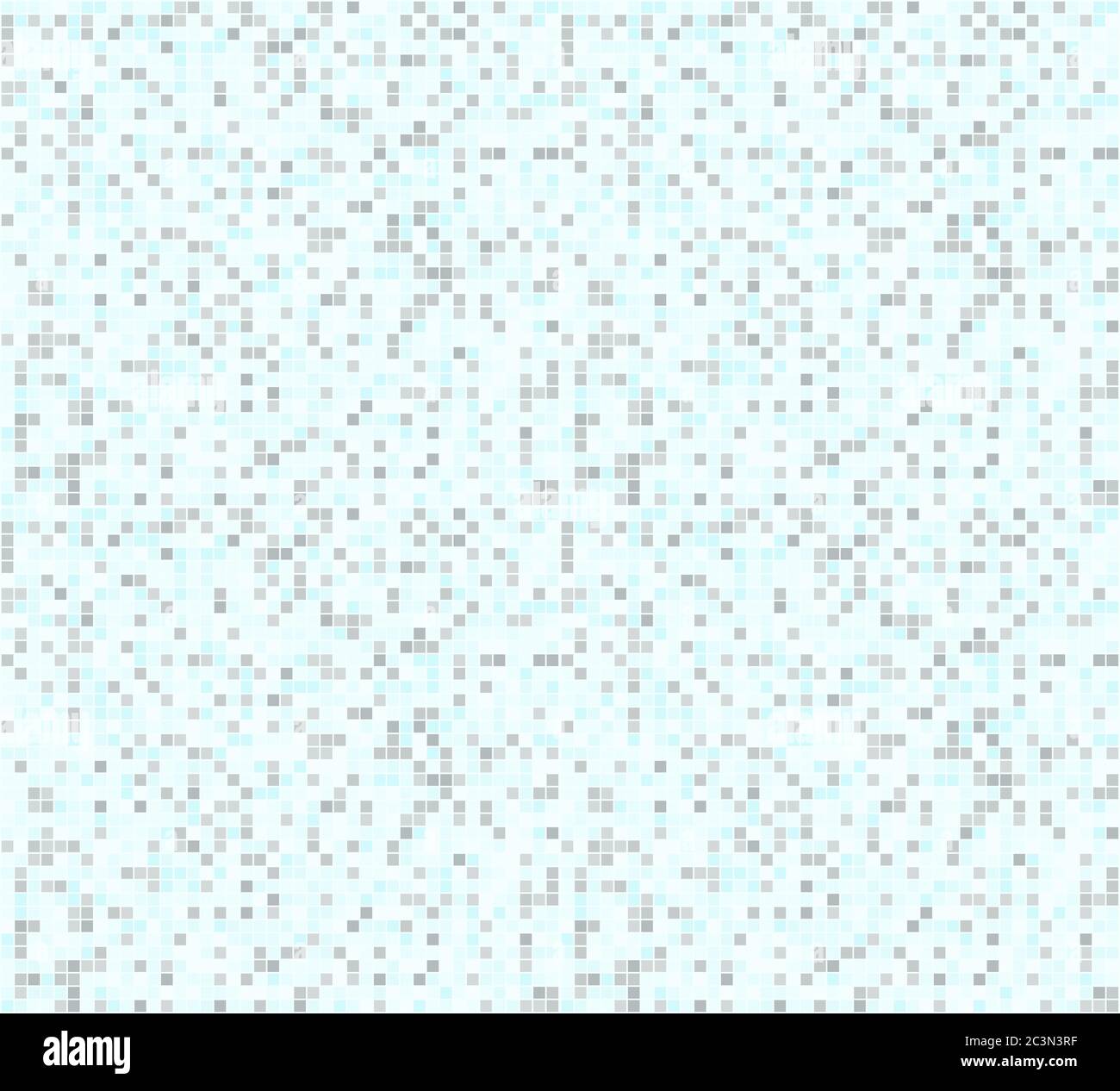 Tech blue pattern. vector pixel seamless background. Square modern ...
