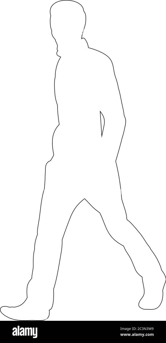 person walking line Stock Vector Image & Art - Alamy