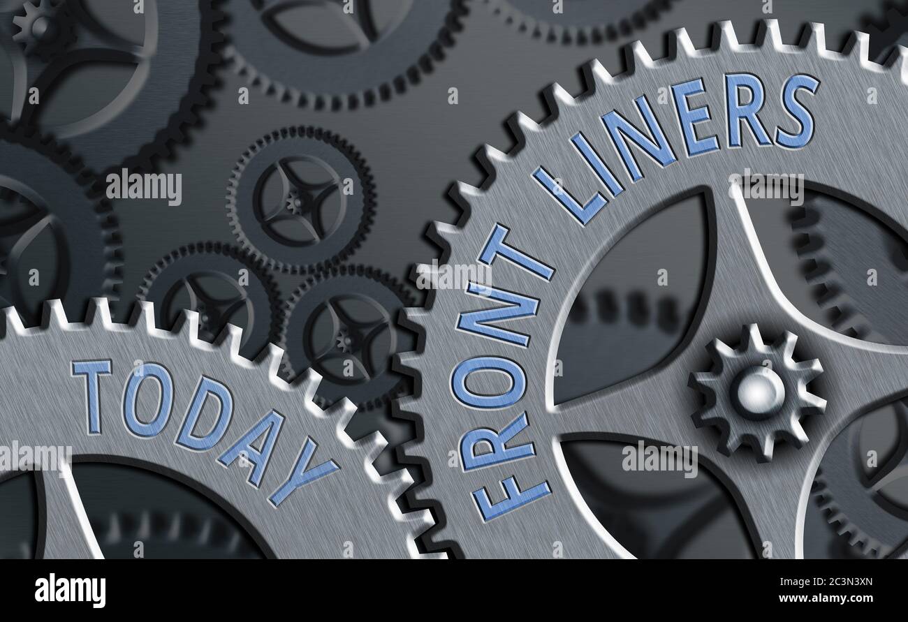 Conceptual hand writing showing Frontliners. Concept meaning most ...