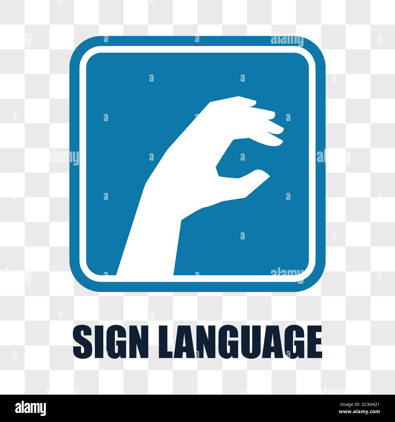 hand with sign language gesture on transparent background. vector ...