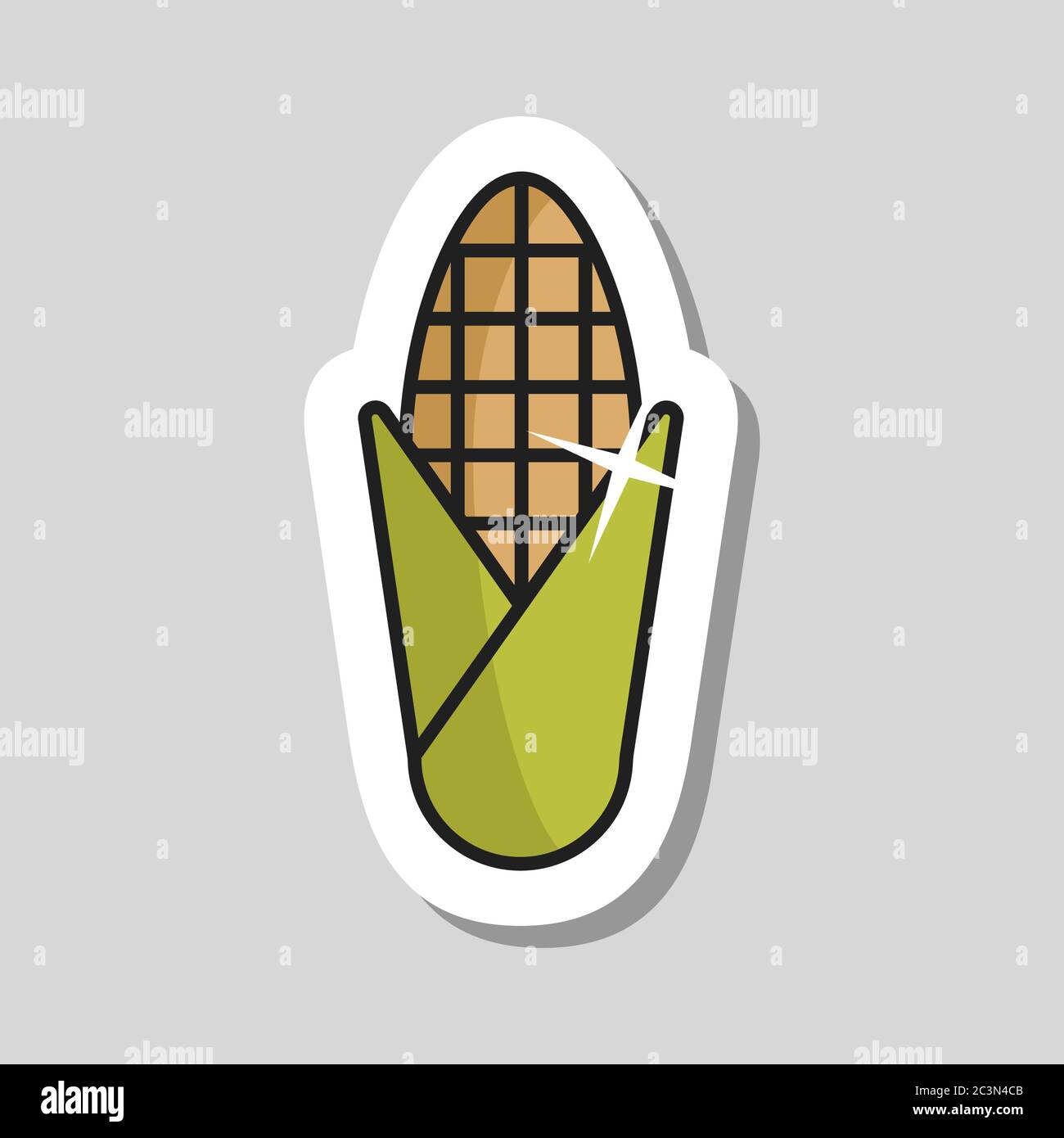 Corncob vector icon. Barbecue and bbq grill sign. Vegetable. Graph ...