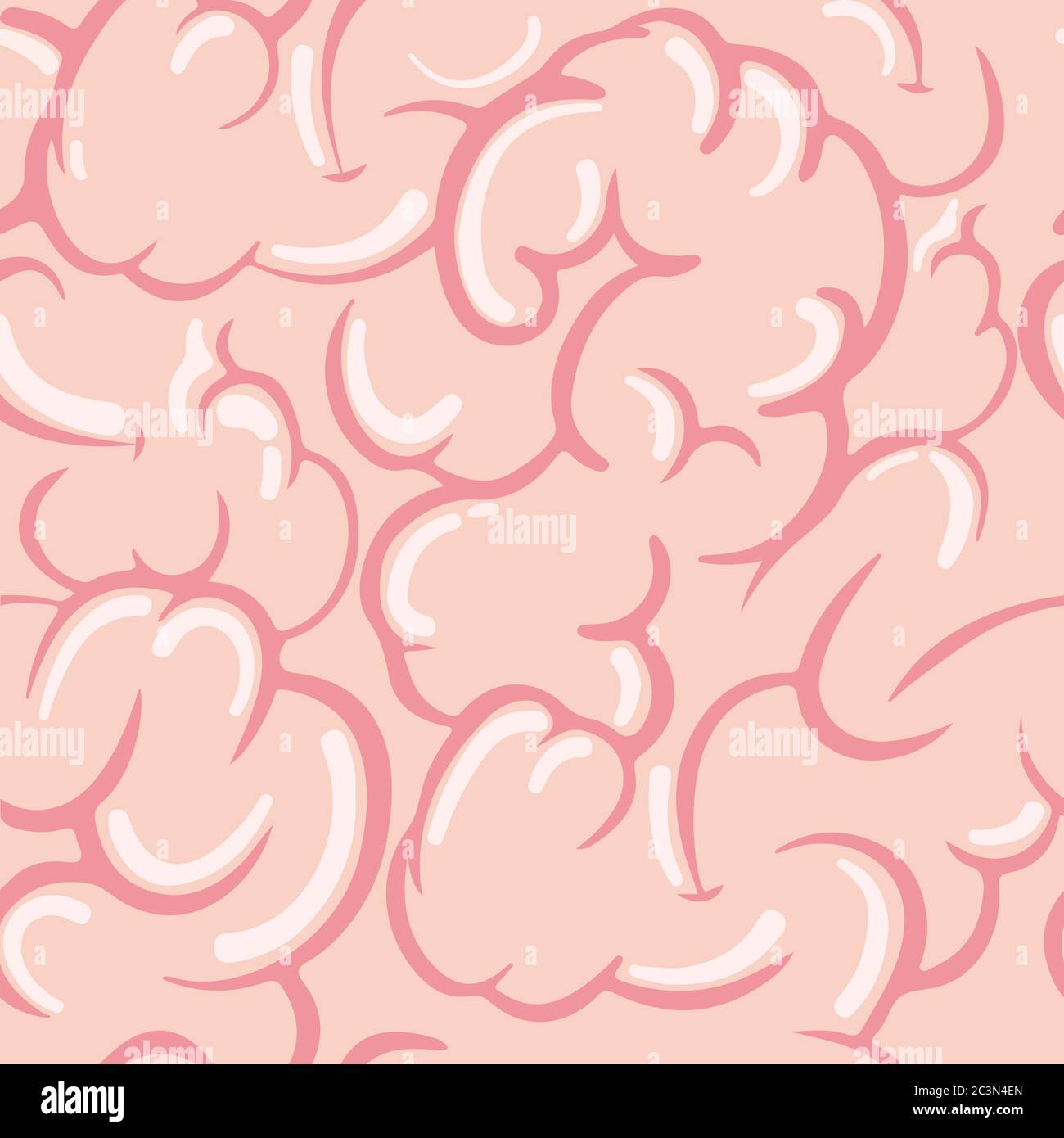 Brain meanders seamless pattern. Abstract design of pink brain tissues ...