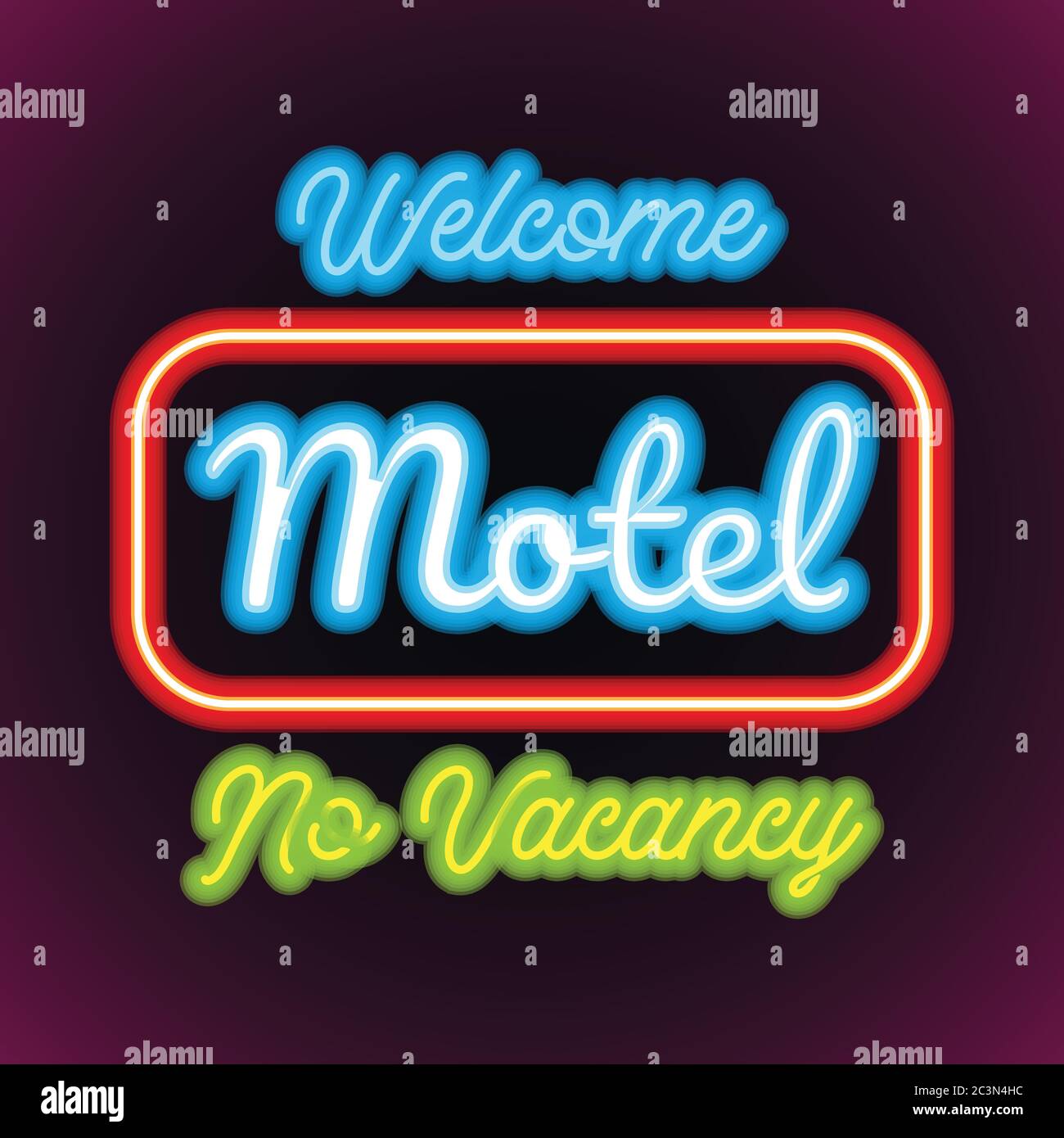 hotel motel neon sign plank. vector illustration Stock Vector Image ...