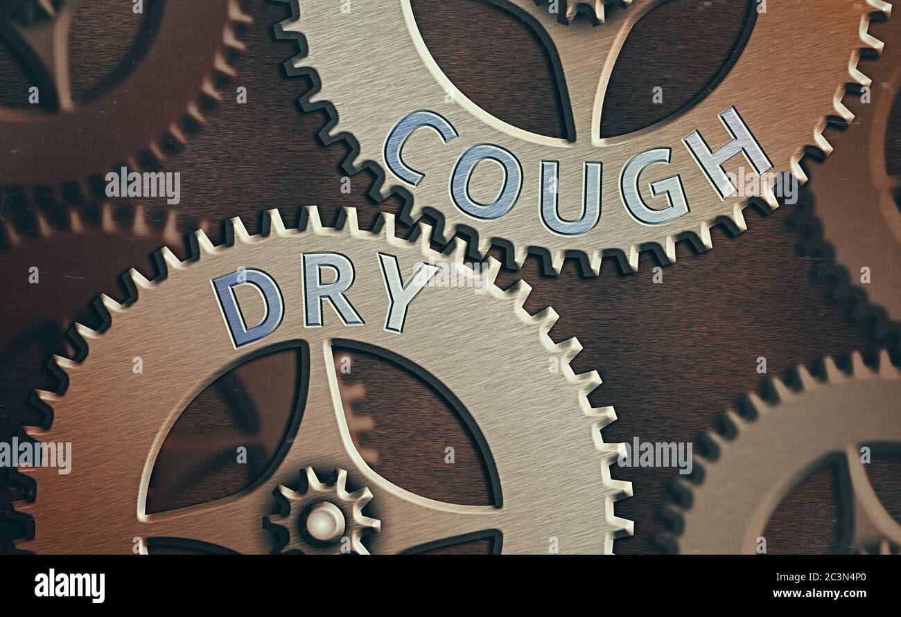 Conceptual hand writing showing Dry Cough. Concept meaning cough that ...