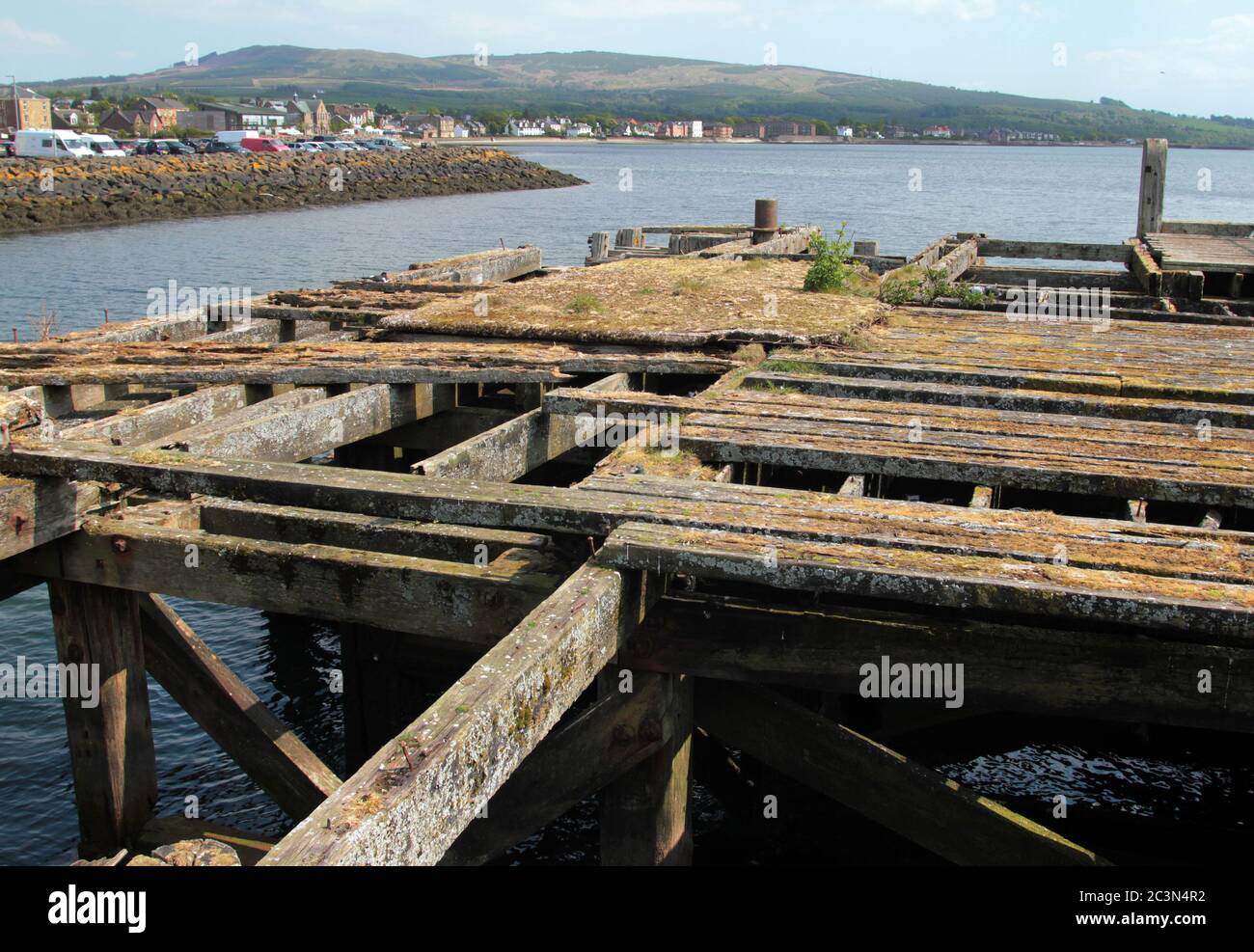 Part of the derelict and unused pier at the Clydeside holiday resort of ...