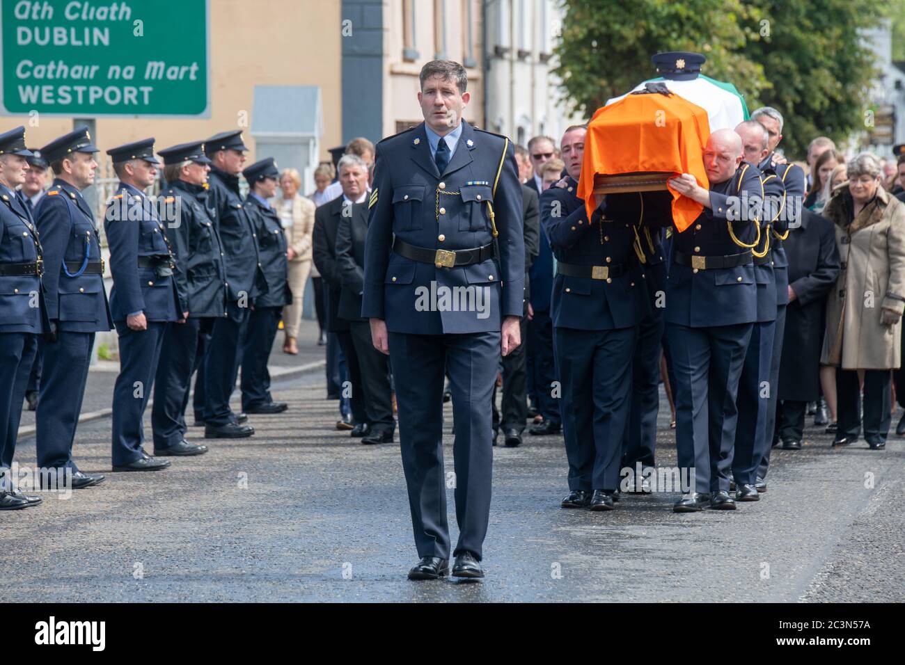 Charlestown, Co Mayo, Ireland. 21st June 2020. Detective Garda Colm ...