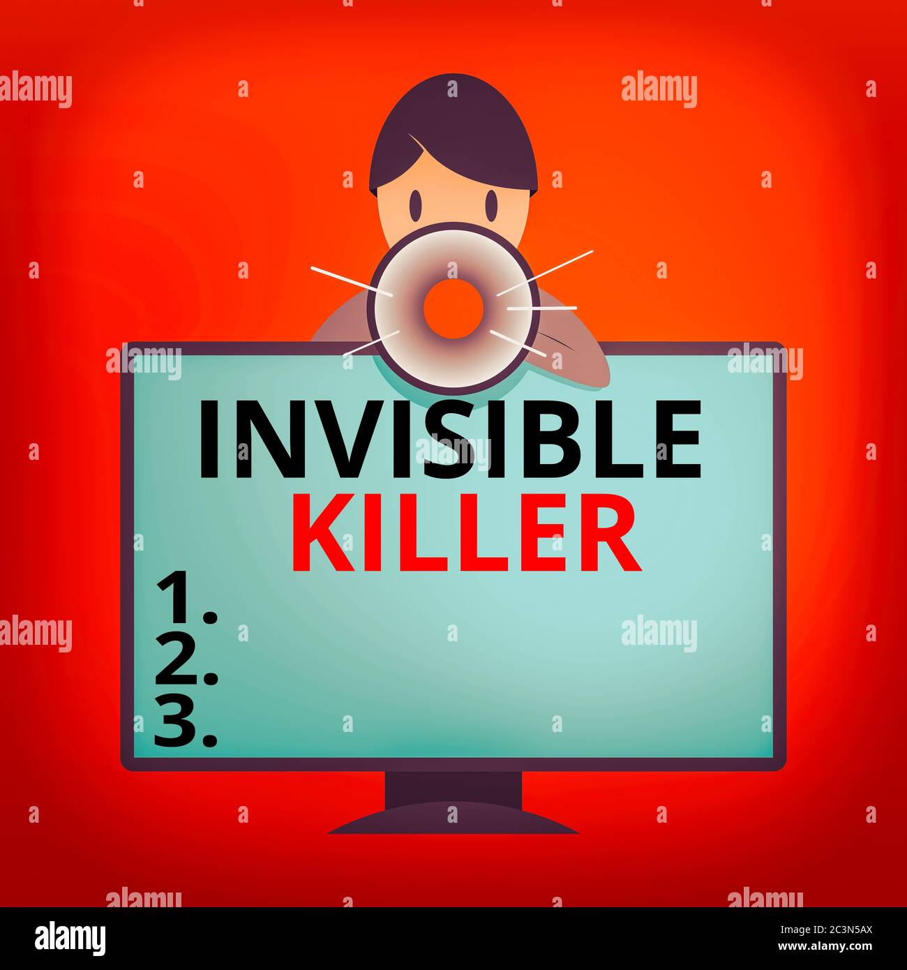 Writing note showing Invisible Killer. Business concept for presence ...