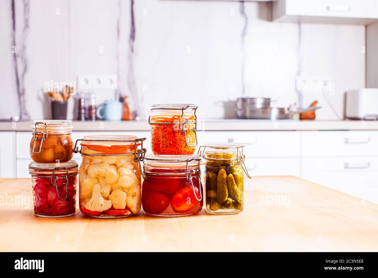 The delicious pickled vegetables for real gourmets Stock Photo - Alamy