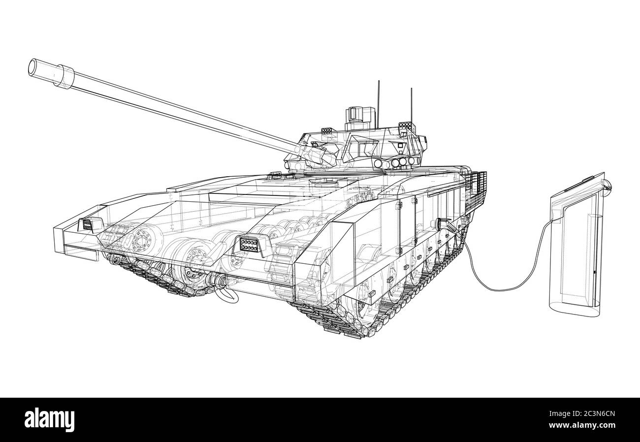 Electric Tank Charging Station Sketch. Vector Stock Vector Image & Art ...