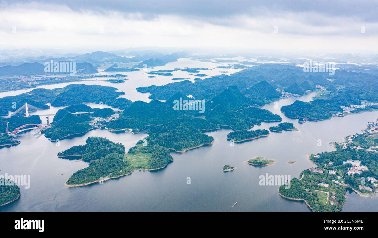 Qingzhen. 21st June, 2020. Aerial photo taken on June 21, 2020 shows a ...
