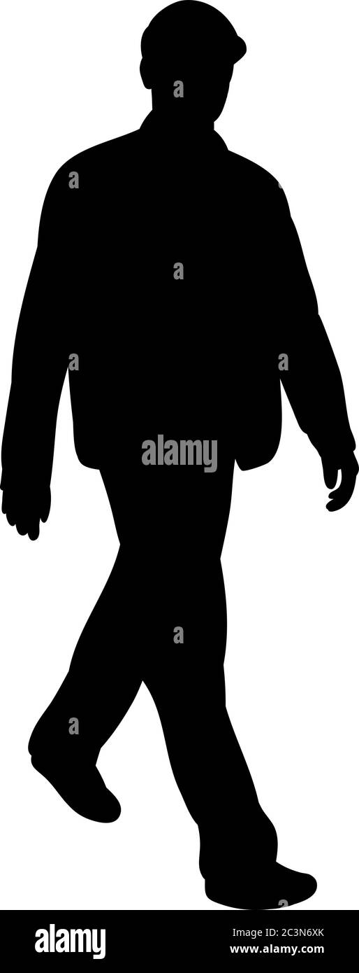 vector, isolated silhouette man alone goes on a white background Stock ...
