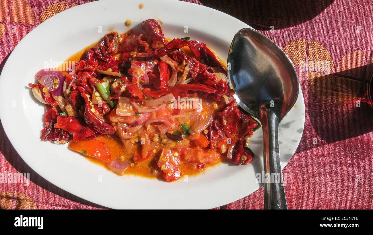 Ema datshi, the national dish of Bhutan Stock Photo - Alamy
