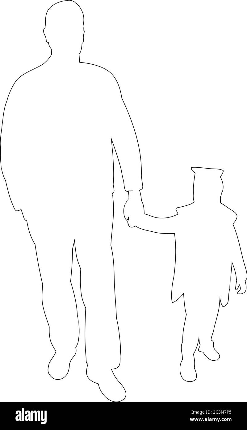 outline father and child Stock Vector Image & Art - Alamy