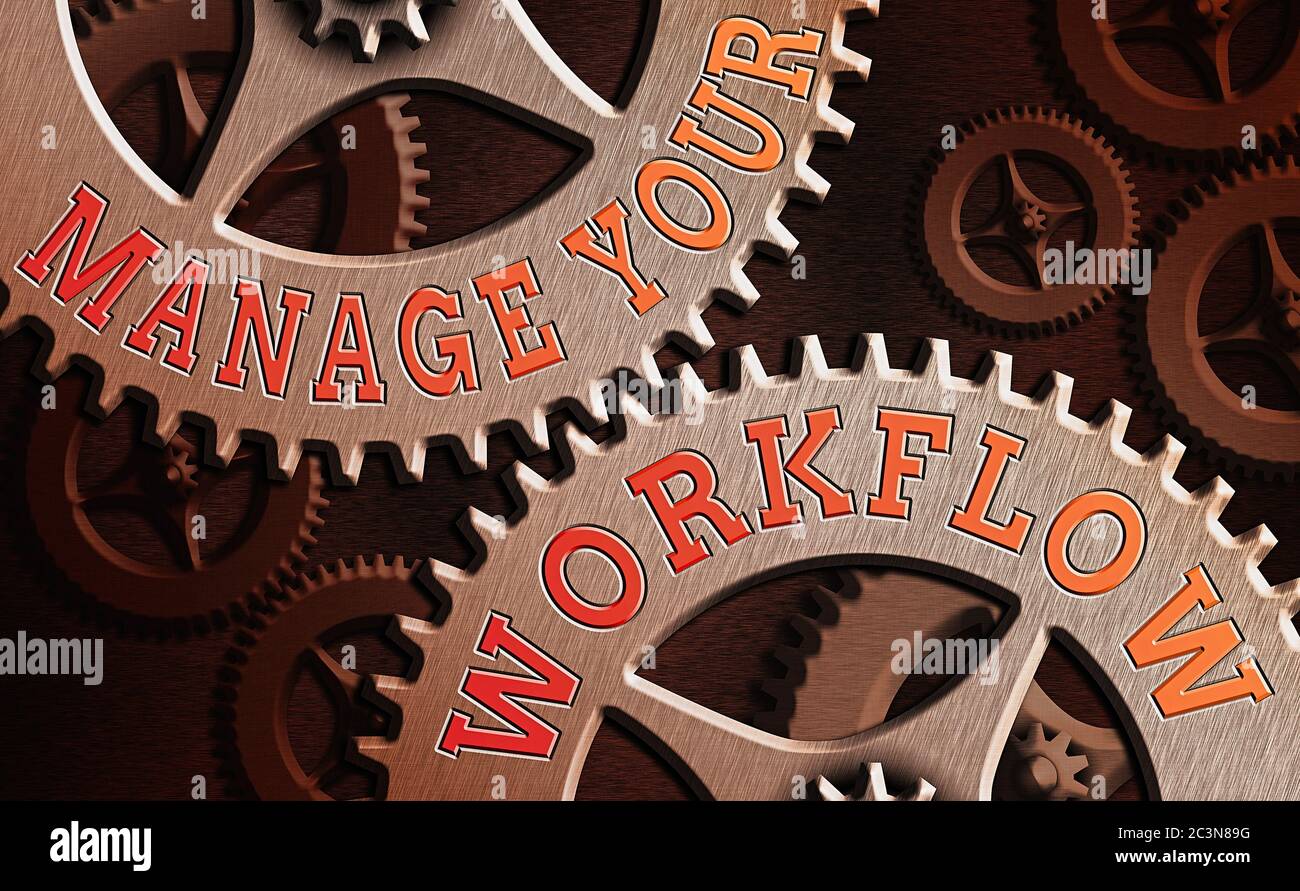 Word writing text Manage Your Workflow. Business photo showcasing Workforce organization and ...