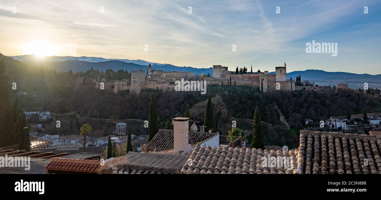 Views from Granada, Spain. Alhambra royal palace Stock Photo - Alamy