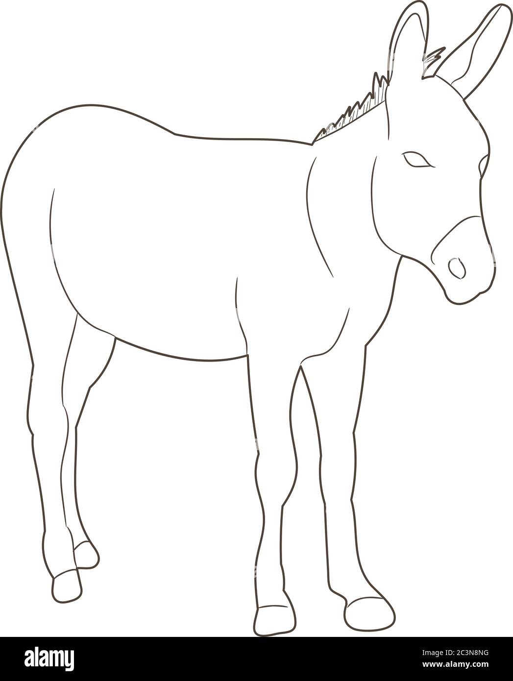 vector, isolated donkey sketch alone Stock Vector Image & Art - Alamy