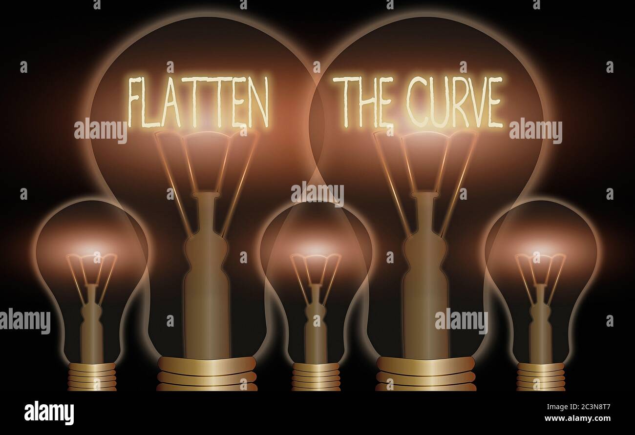 Conceptual hand writing showing Flatten The Curve. Concept meaning ... Conceptual hand writing showing Flatten The Curve. Concept meaning ...