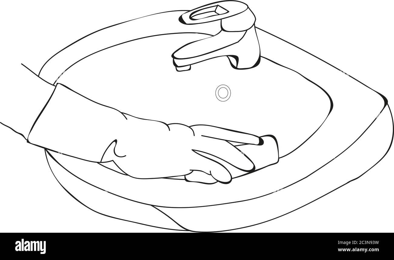 vector, cleaning, sketch of washing the shell Stock Vector Image & Art ...