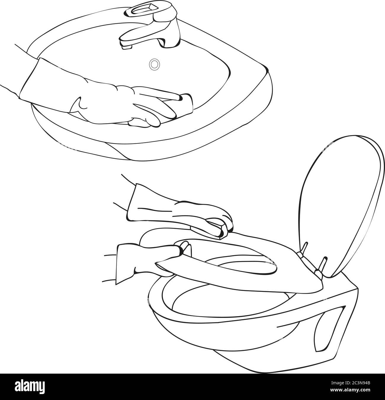 White toilet washbasin in Stock Vector Images - Alamy