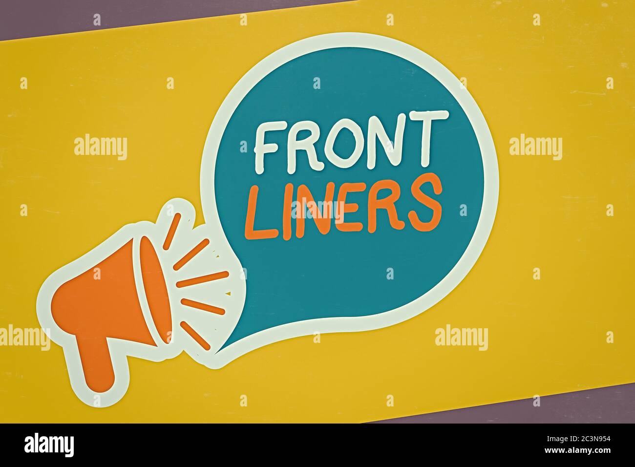 Conceptual hand writing showing Frontliners. Concept meaning most ...