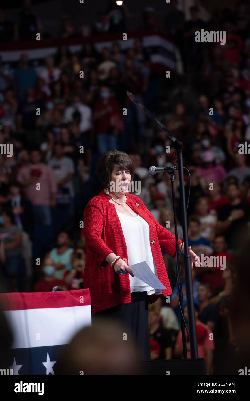 TULSA, Oklahoma, USA. - June 20, 2020: Cathy Costello leads the ...