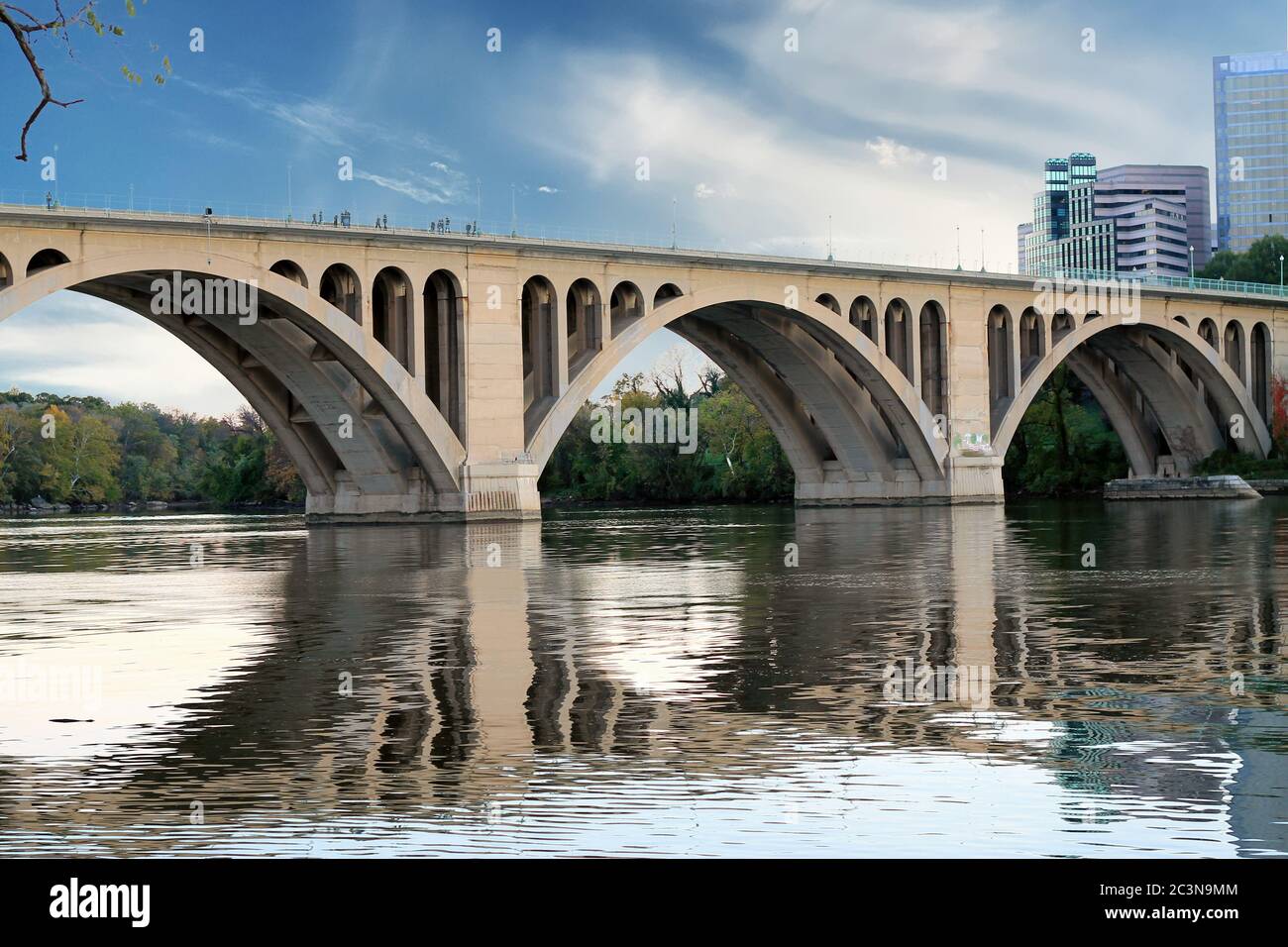 Key Bridge in Georgetown Washington DC over the Potomac River Stock ...