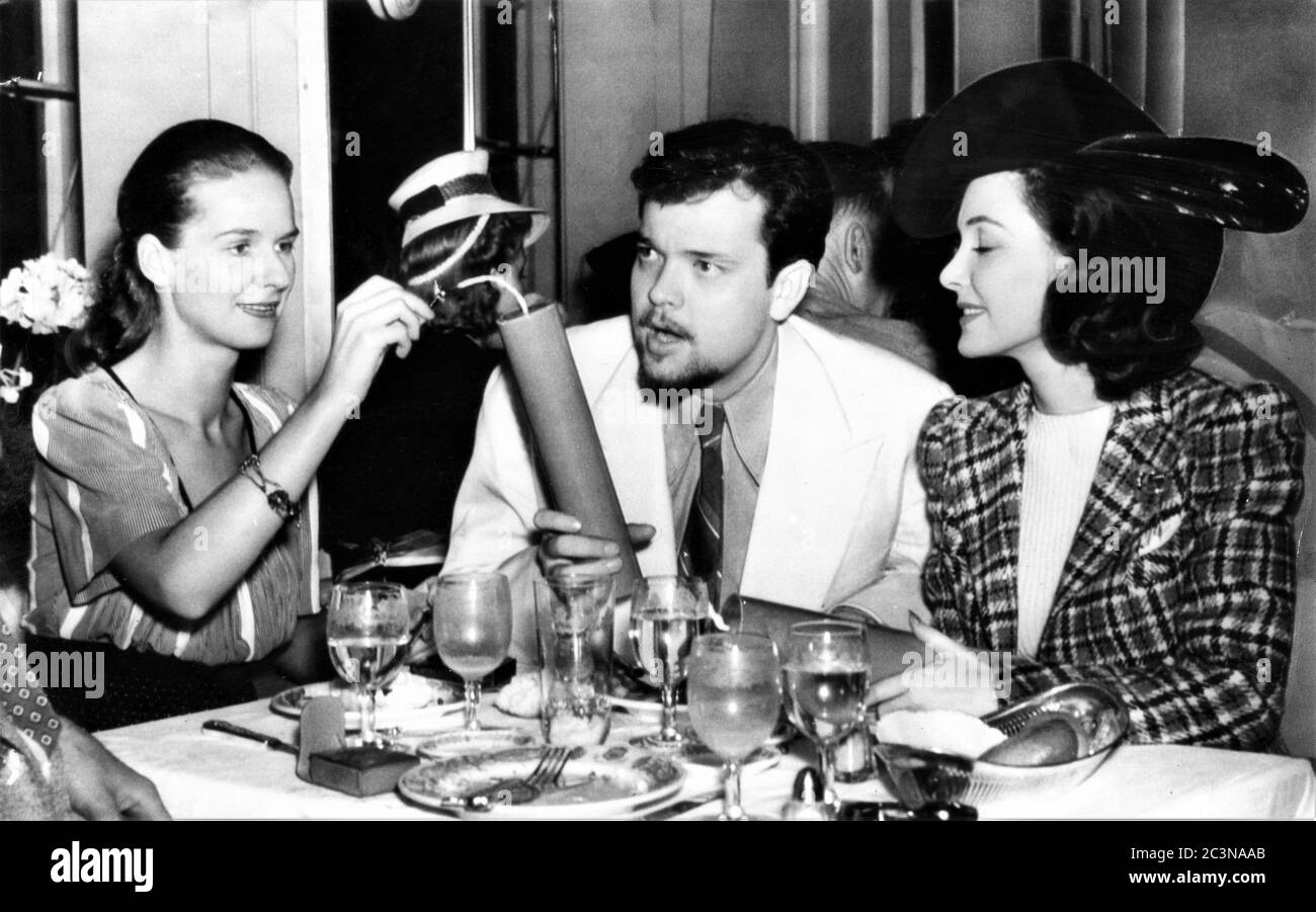 ORSON WELLES with his first wife VIRGINIA NICOLSON WELLES (left) and ...