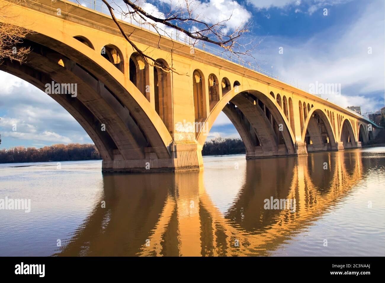 Key Bridge in Georgetown Washington DC over the Potomac River Stock ...