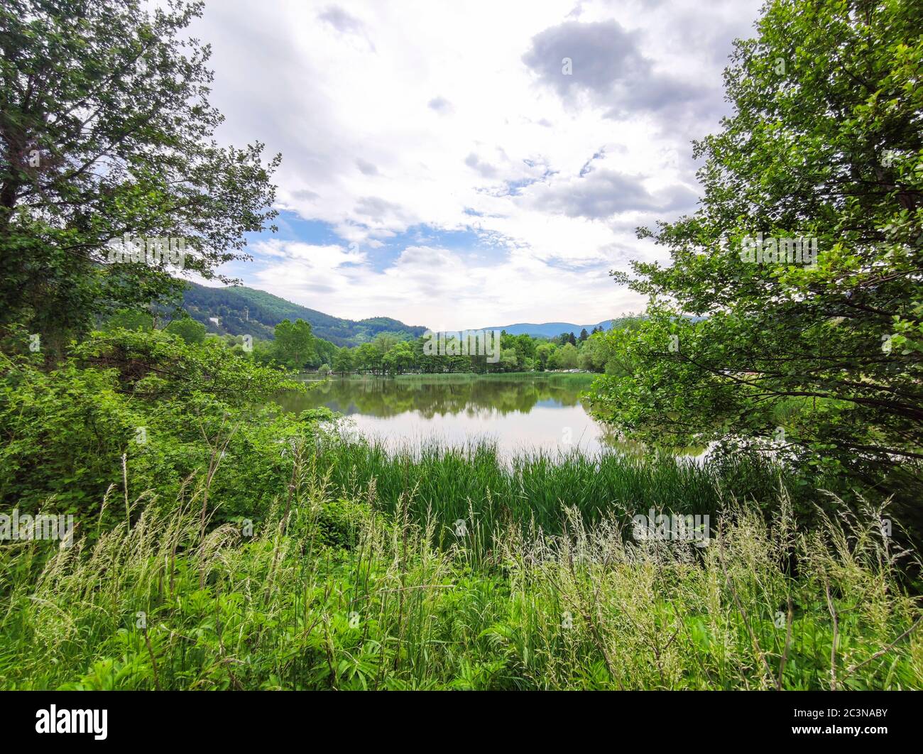 Spring Landscape of Pancharevo lake, Sofia city Region, Bulgaria Stock ...