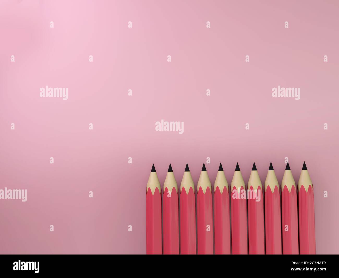group of Realistic pink pencils Isolated pink background , tool for ...