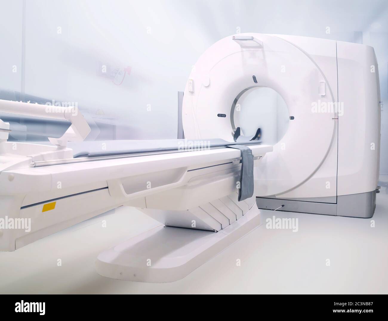 Multi detector CT Scanner ( Computed Tomography )on blurred hospital ...