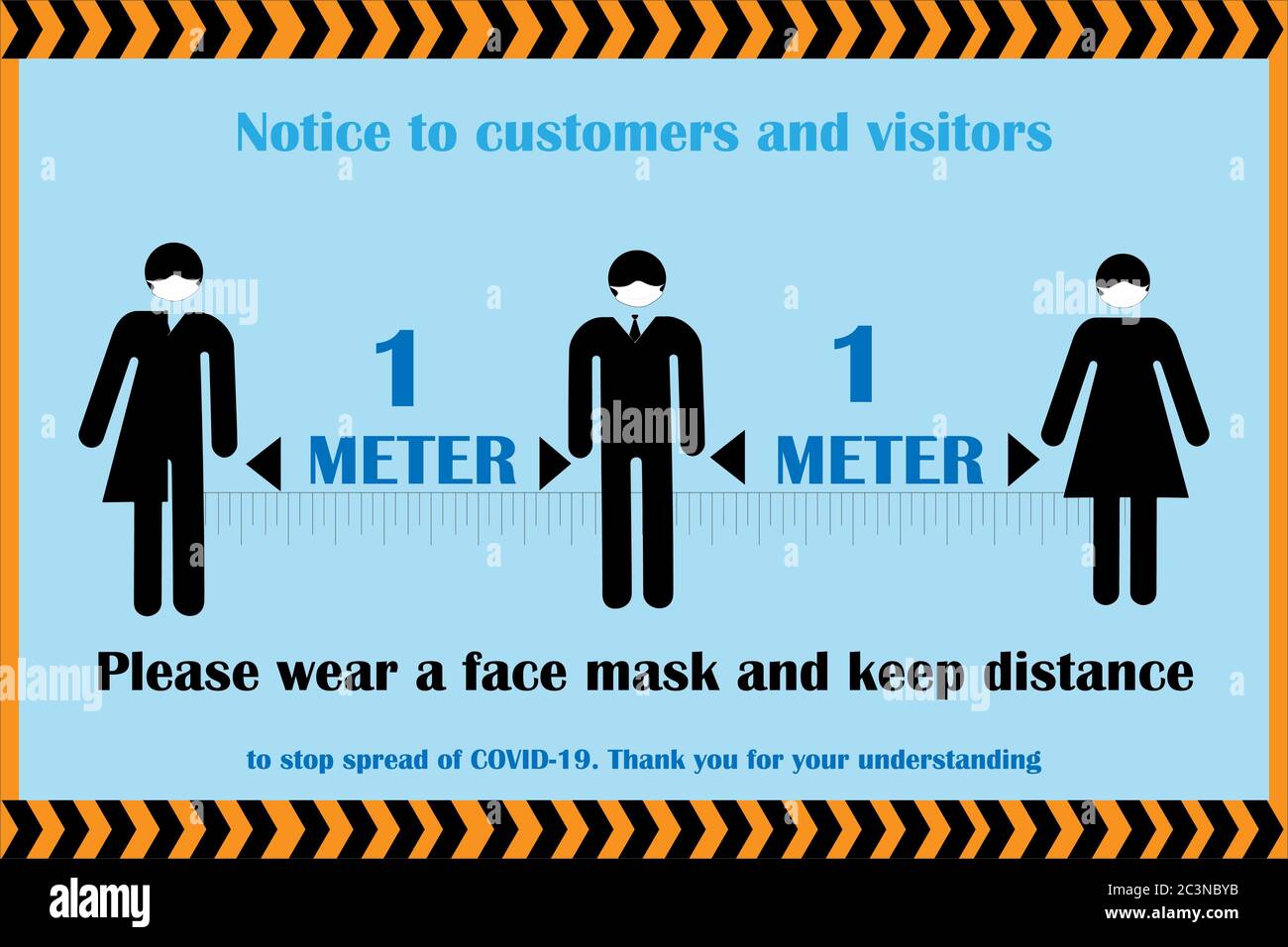 Social Distancing sign and symbol. Please maintain a social distance ...