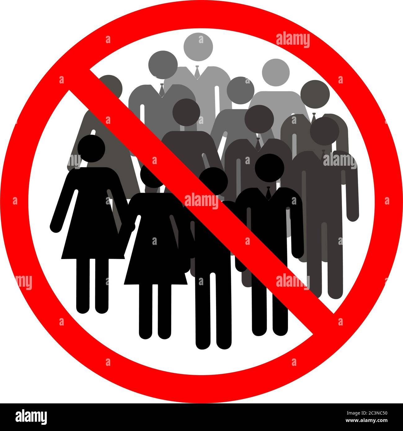 Do not visit crowded place sign and symbol vector. Safety sign during ...