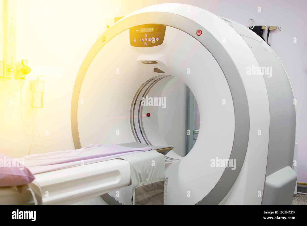 Medical equipment. In the room of computed tomography at hospital Stock ...