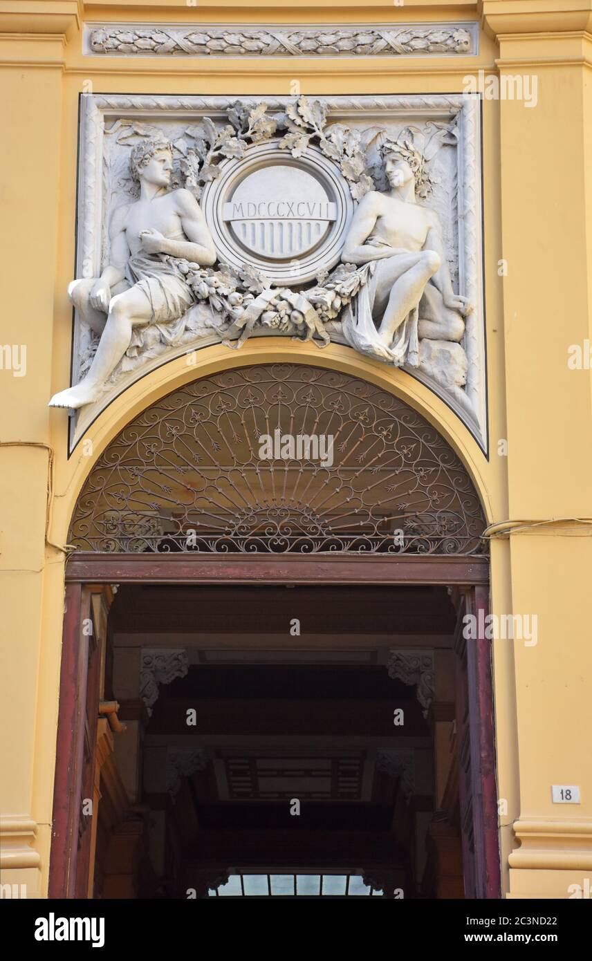 Italy, Naples, view and details of the Umberto gallery, shopping center ...
