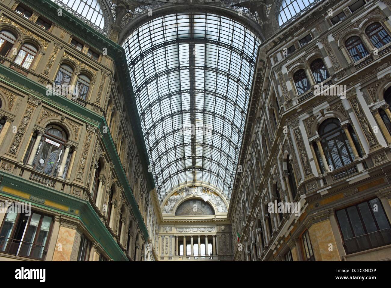 Italy, Naples, view and details of the Umberto gallery, shopping center ...