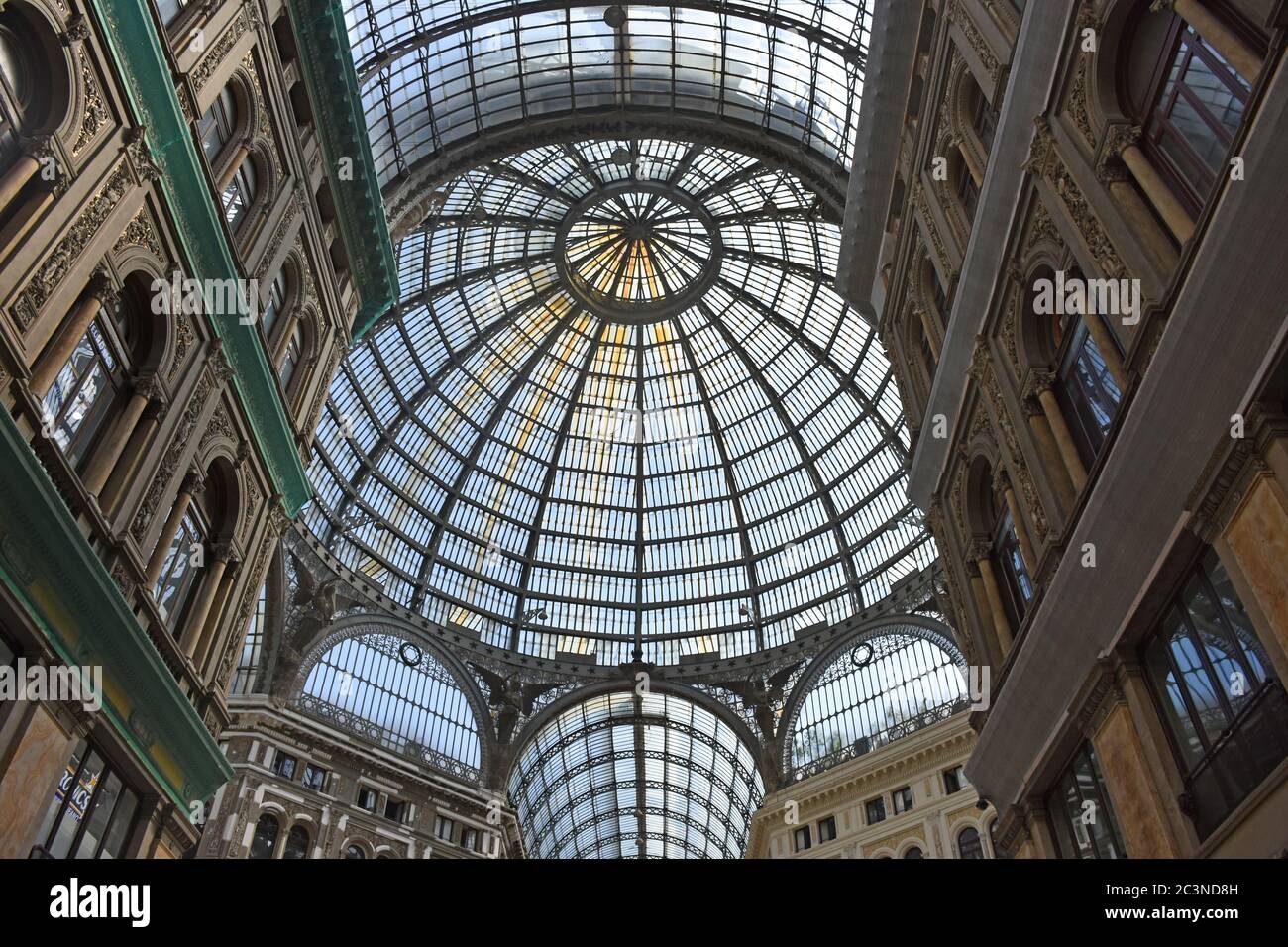 Italy, Naples, view and details of the Umberto gallery, shopping center ...
