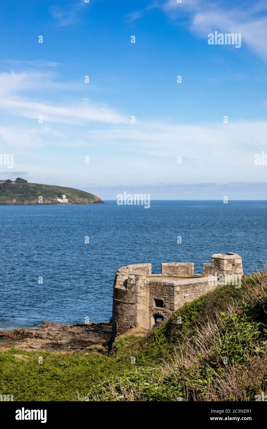 Little Dennis, Pendennis Point, Cornwall with St Anthony Lighthouse in ...