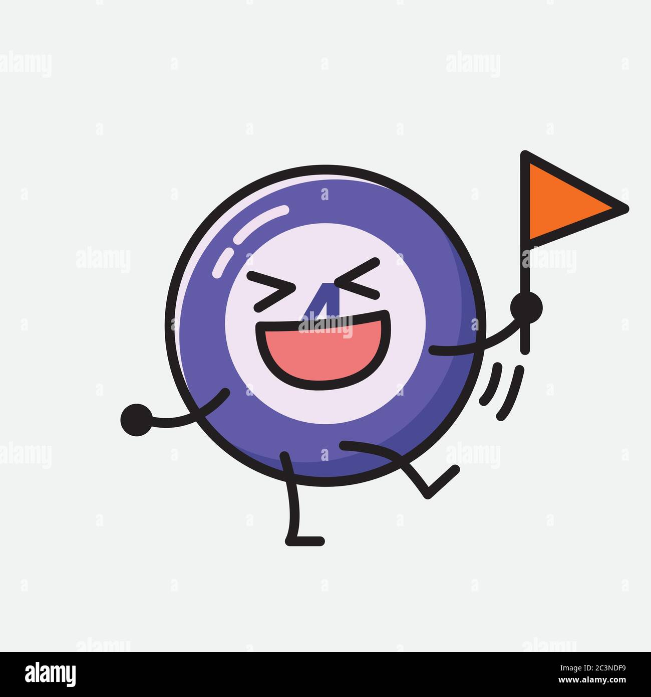 An illustration of Cute Billiard Ball Mascot Vector Character in Flat ...