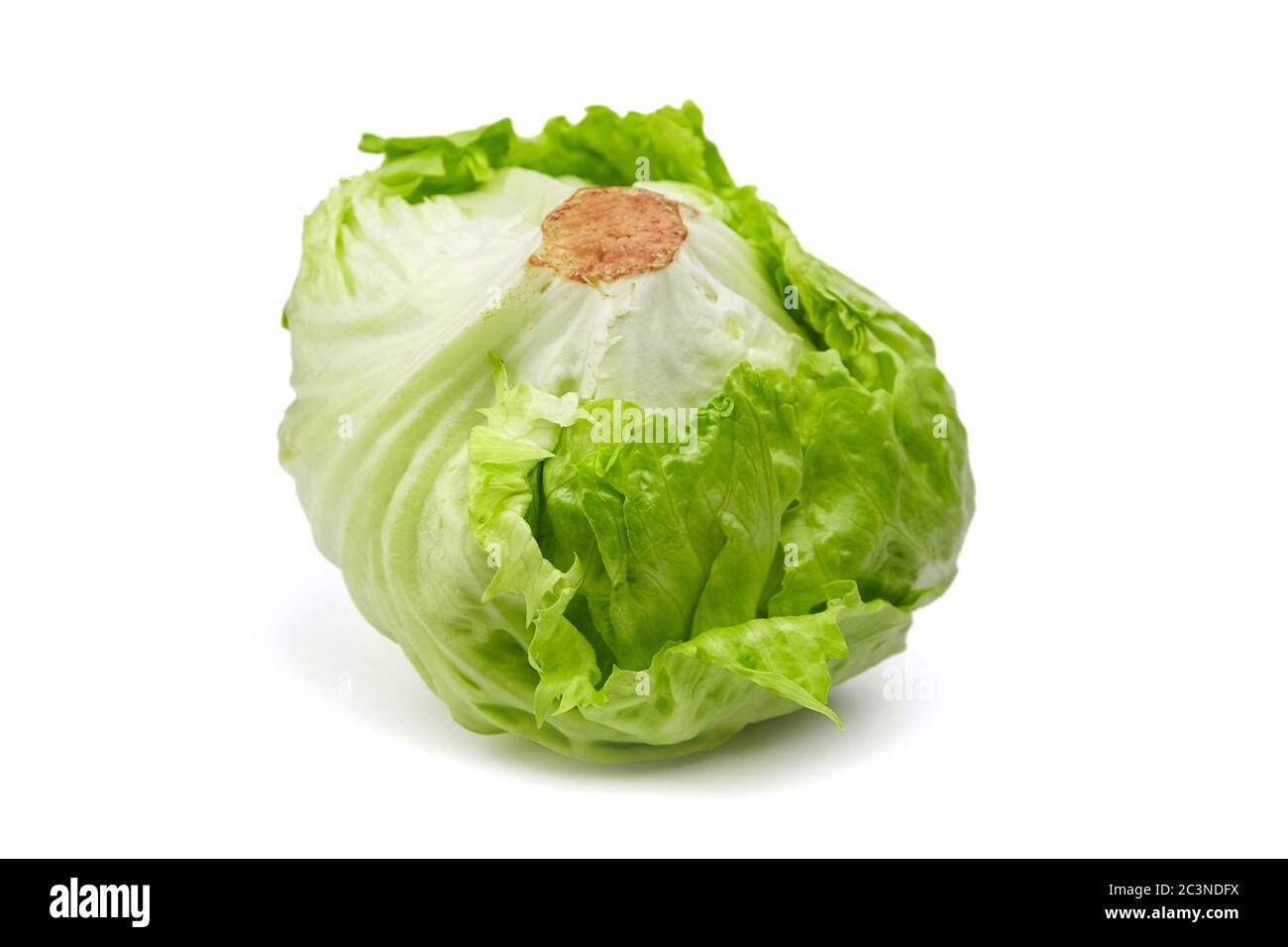 Iceberg lettuce, leafy green vegetable isolated on white background ...